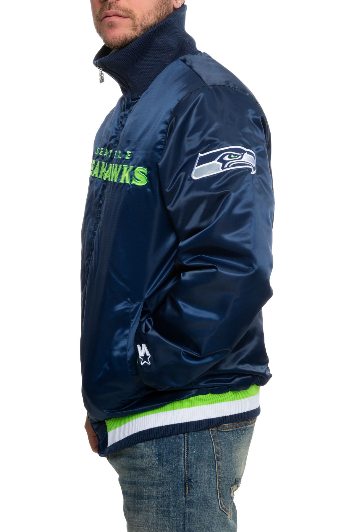 STARTER Seattle Seahawks Varsity Jacket LS800697-SSE - Shiekh