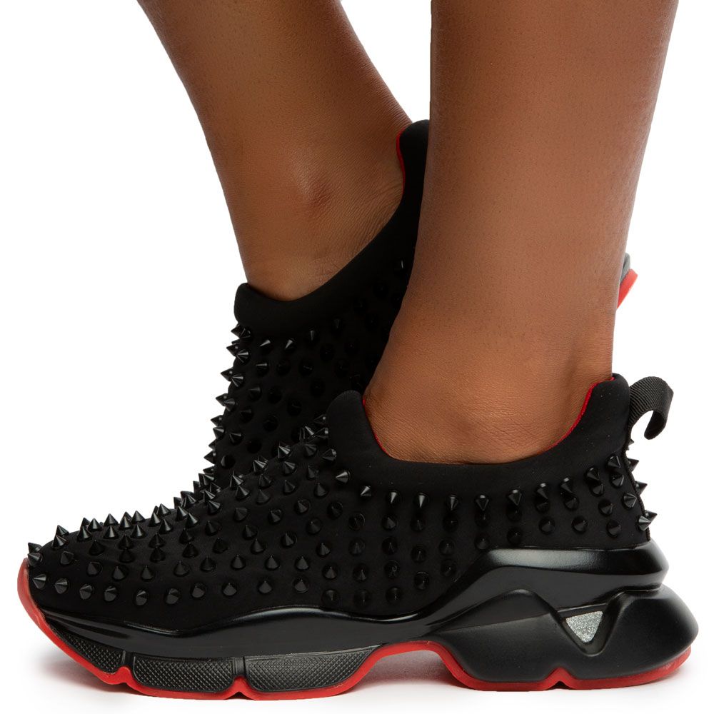LILIANA Stylist-1 Spikey Sneakers STYLIST-1-BLK - Shiekh