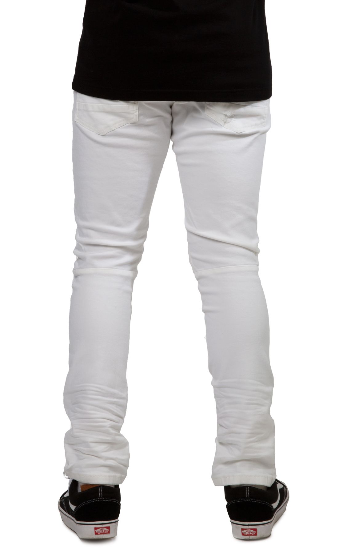SMOKE RISE Miguel Knee Pad Jeans JP20132-WHT - Shiekh