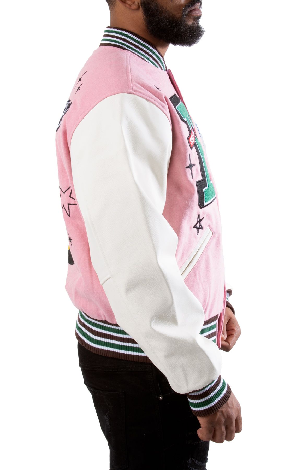 FIRST ROW Amazing Letterman Jacket FRJ0003-PNK - Shiekh