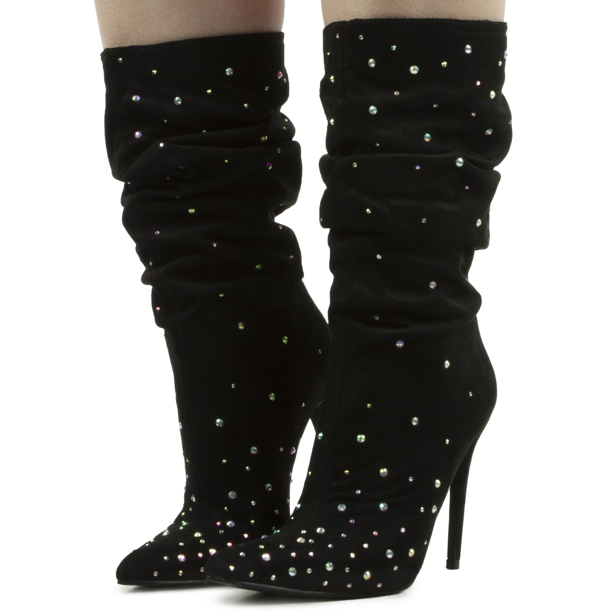 CAPE ROBBIN Fancified Studded Boots FANCIFIED-BLK - Shiekh