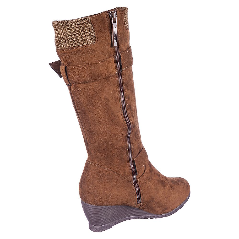 SHIEKH Women's Wedge Pocket Boot Monicca 3 S MONICCA-3-P-S/CAMEL - Shiekh
