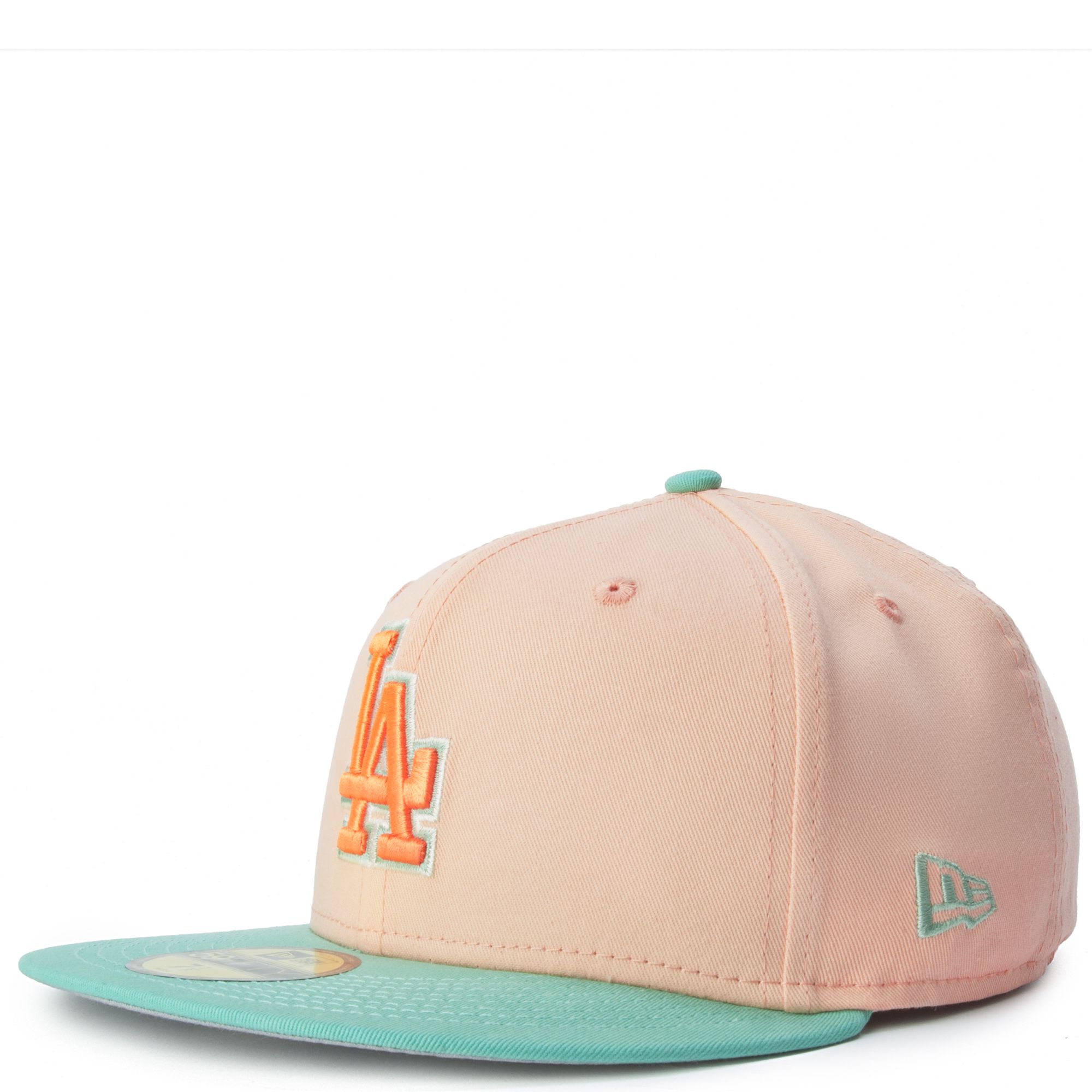 NEW ERA CAPS Los Angeles Dodgers Peach Mint 59FIFTY Fitted Hat 70725281 ...