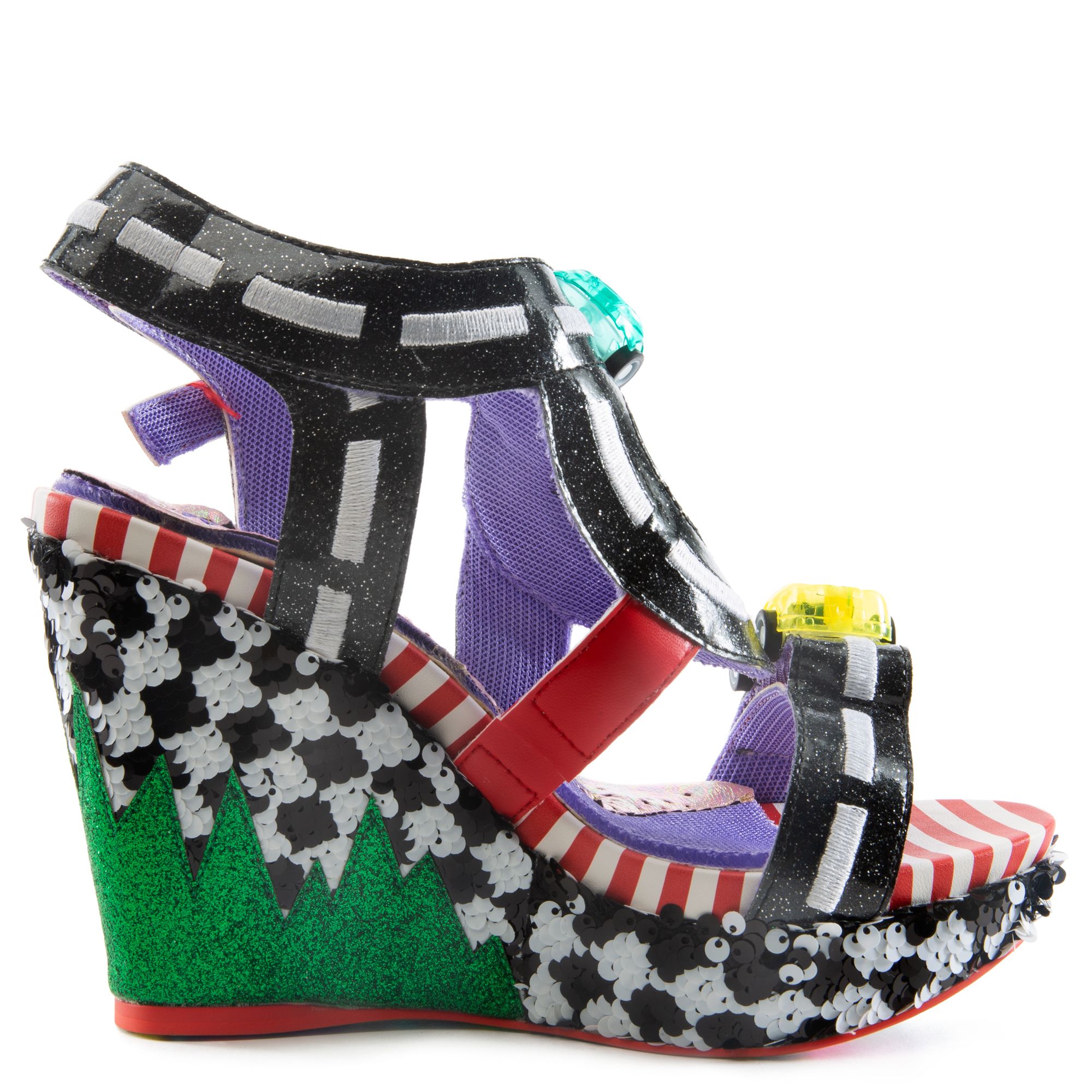 IRREGULAR CHOICE Spaghetti Junction Wedges 4368-15B-BLK - Shiekh