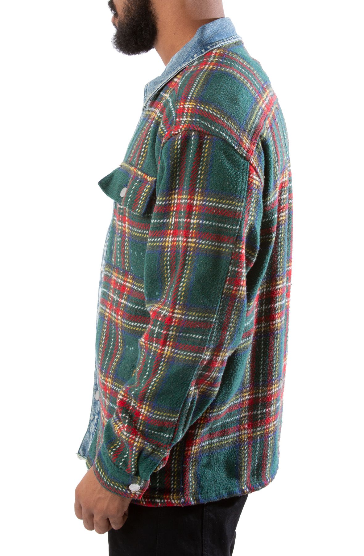 Lumber Heavy Flannel Shacket FRJ2007-GRN - Shiekh