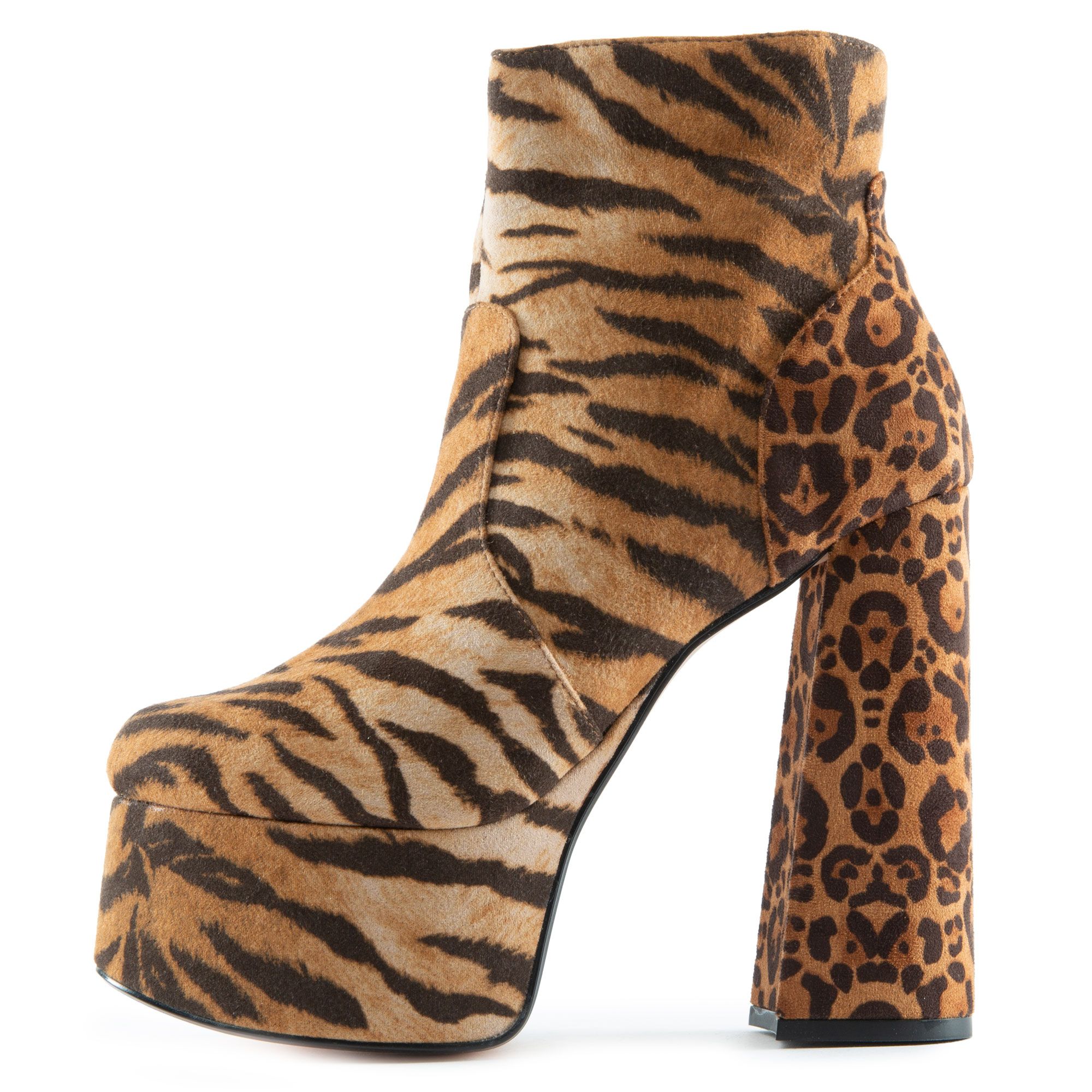 JC DOSSIER Zimia Tiger Heel Platform Bootie ZIMIA-TIGER - Shiekh