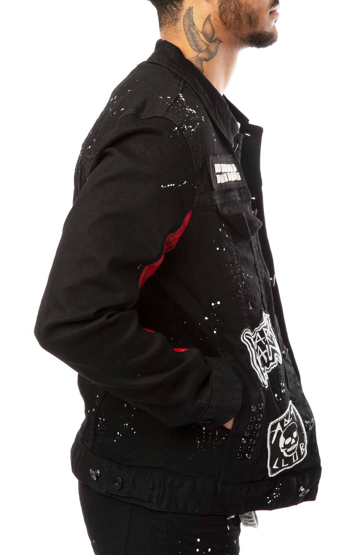 SMOKE RISE Thrash Denim Jacket JJ-20928BRED - Shiekh