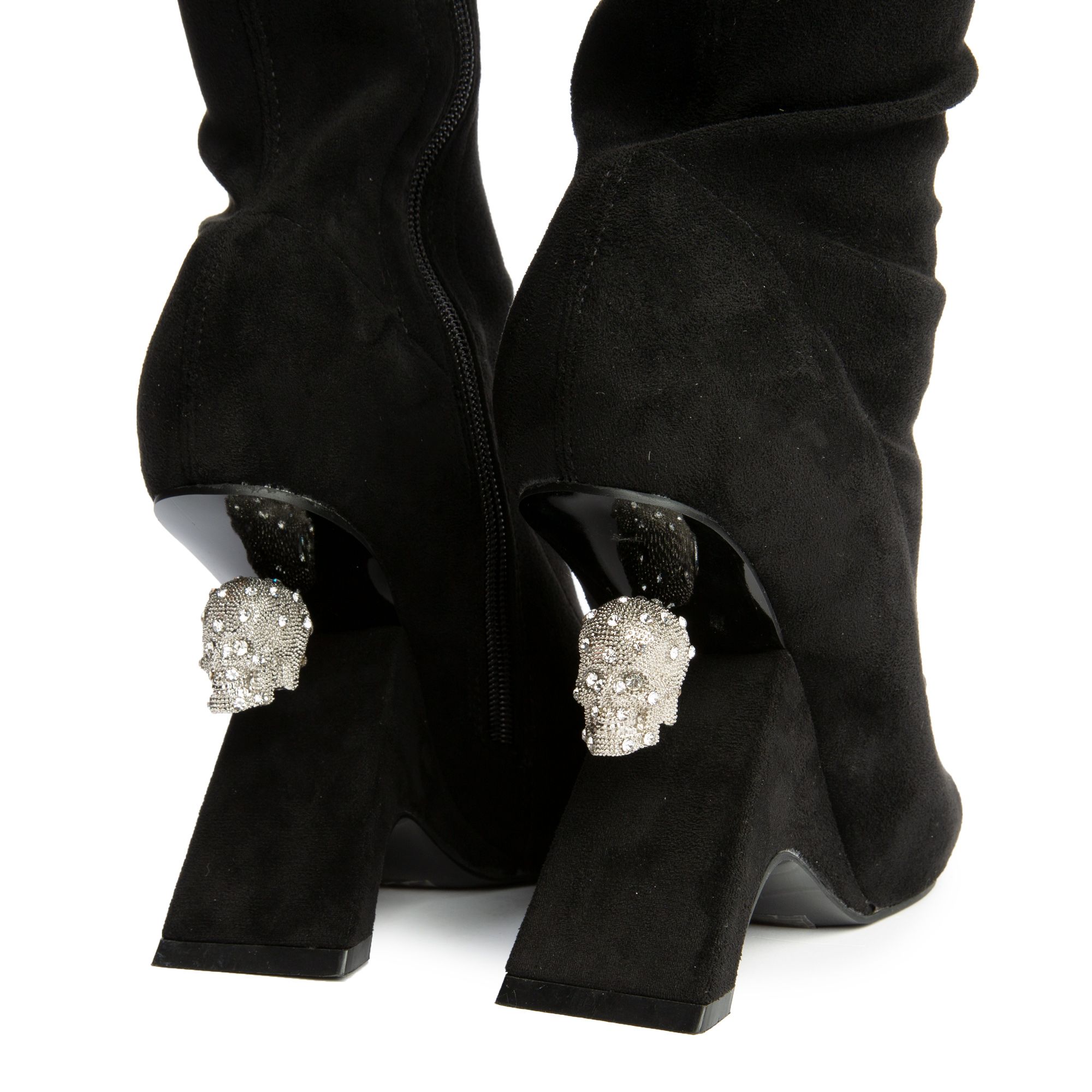 AZALEA WANG Raffi-2 Bedazzled Skull Bootie RAFFI-2-BLK - Shiekh