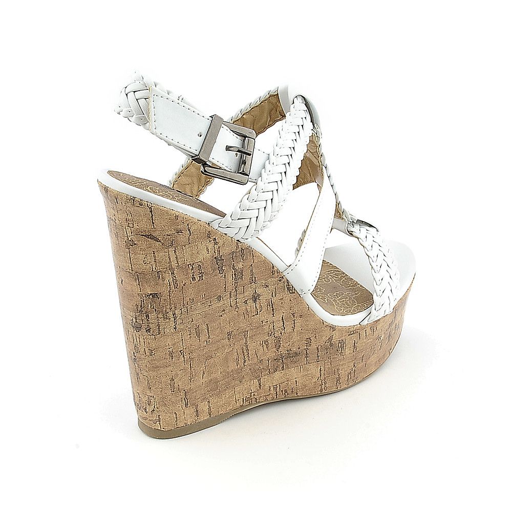 SODA Women's Sotto-S Wedge Sandal FD SOTTO-S/WHITE - Shiekh