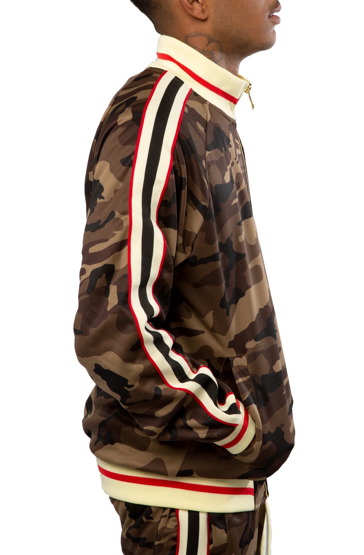 VICTORIOUS LOS ANGELES Vice City Striped Track Jacket ST575J-CAMO - Shiekh