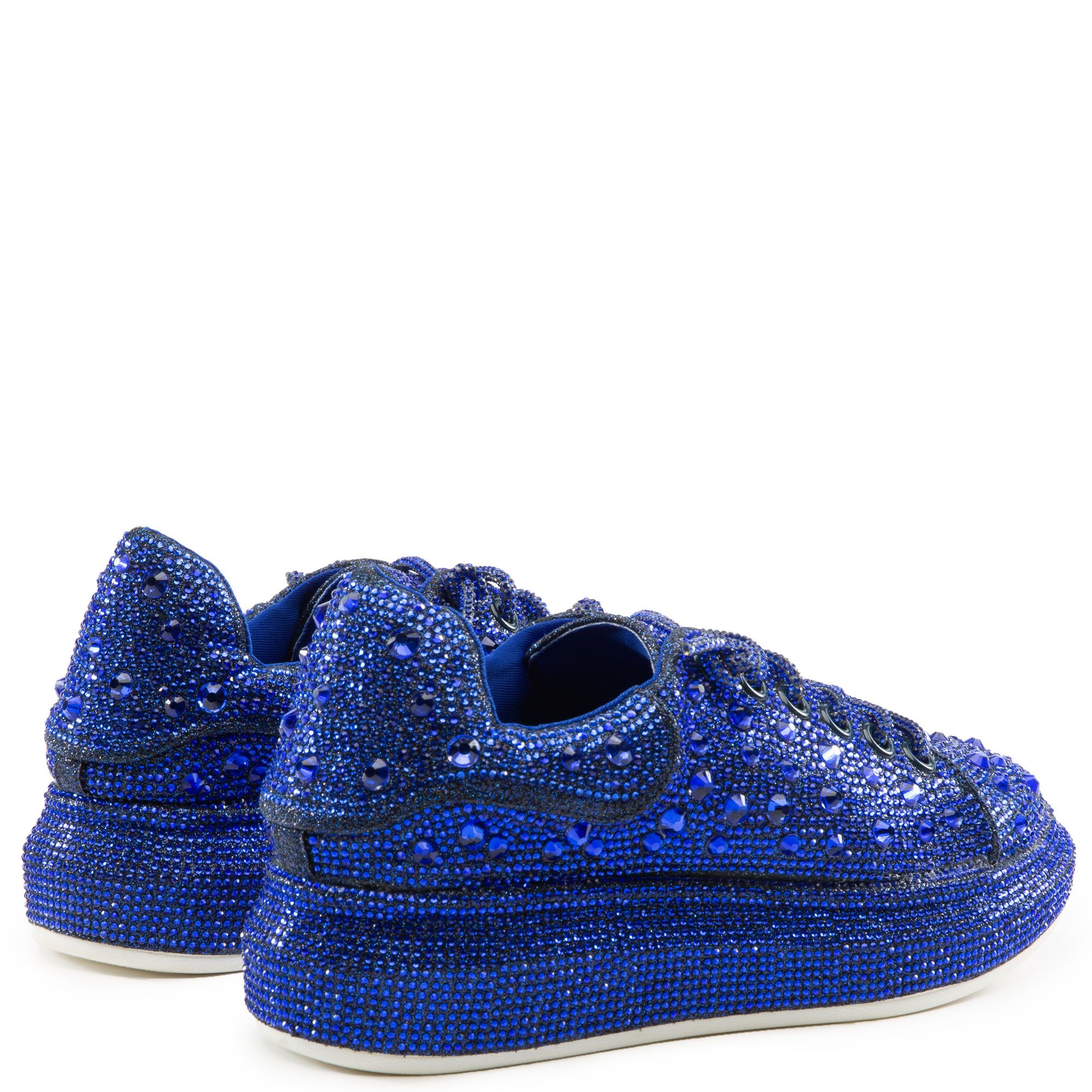AZALEA WANG Azure- Rhinestone Sneakers AZURE-MIDNIGHT - Shiekh
