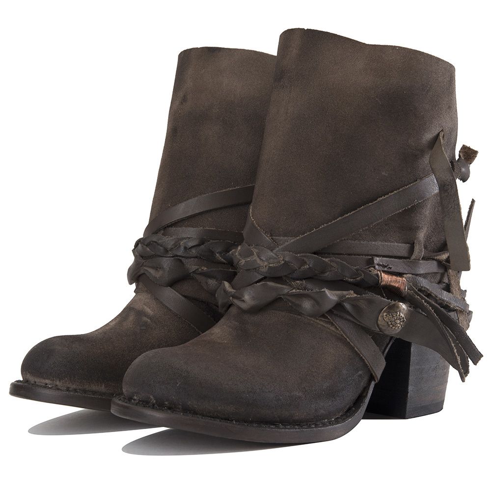 FREEBIRD BY STEVEN : Cairo Heel Booties FB-CAIRO GREY - Shiekh