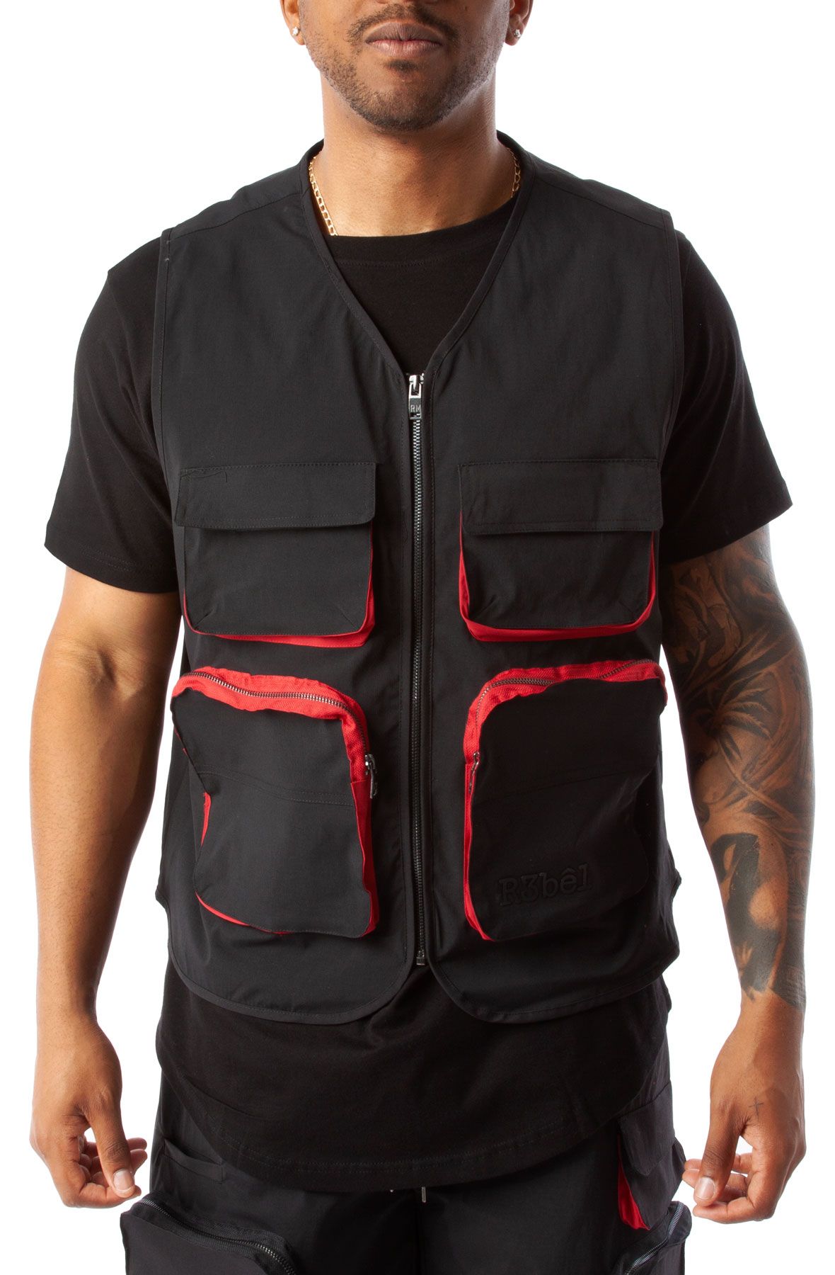 REBEL MINDS Outdoor Tech Vest 621-561BLK - Shiekh