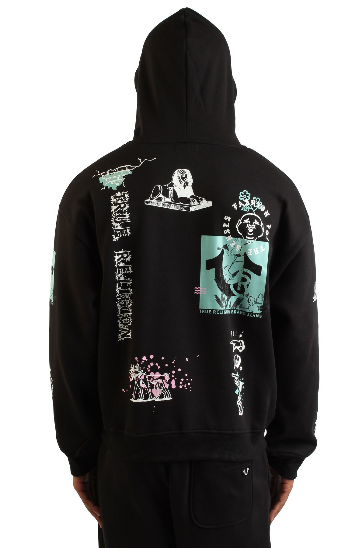 TRUE RELIGION Graphic Logo Boxy Hoodie 109784-1001 - Shiekh