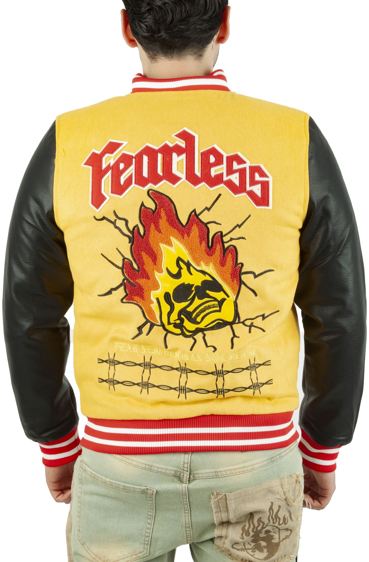 REBEL MINDS Loud Pack Varsity Jacket 922-511YEL - Shiekh