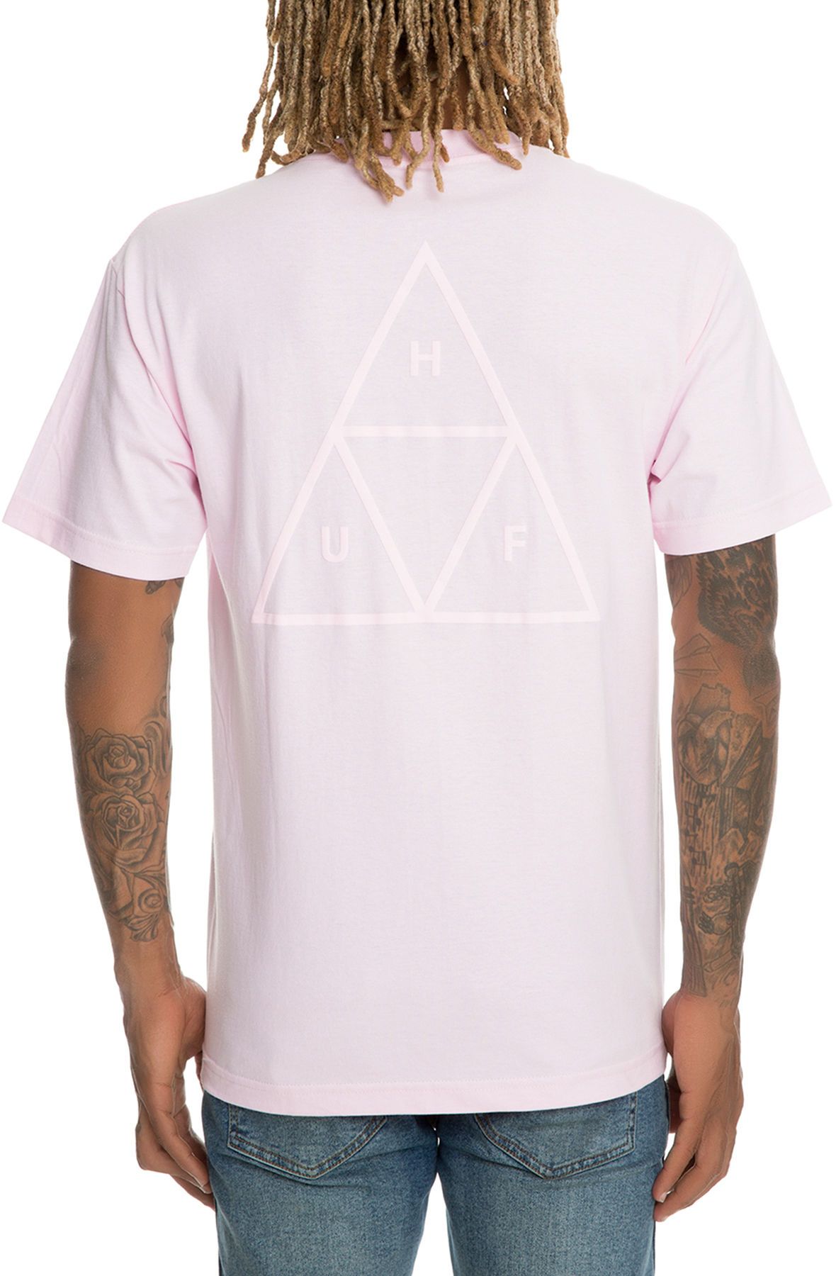 HUF The Triple Triangle Puff Tee in TS00054_PINK - Shiekh