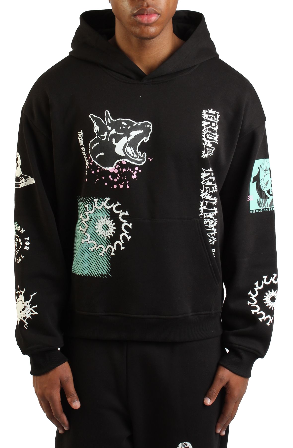 TRUE RELIGION Graphic Logo Boxy Hoodie 109784-1001 - Shiekh