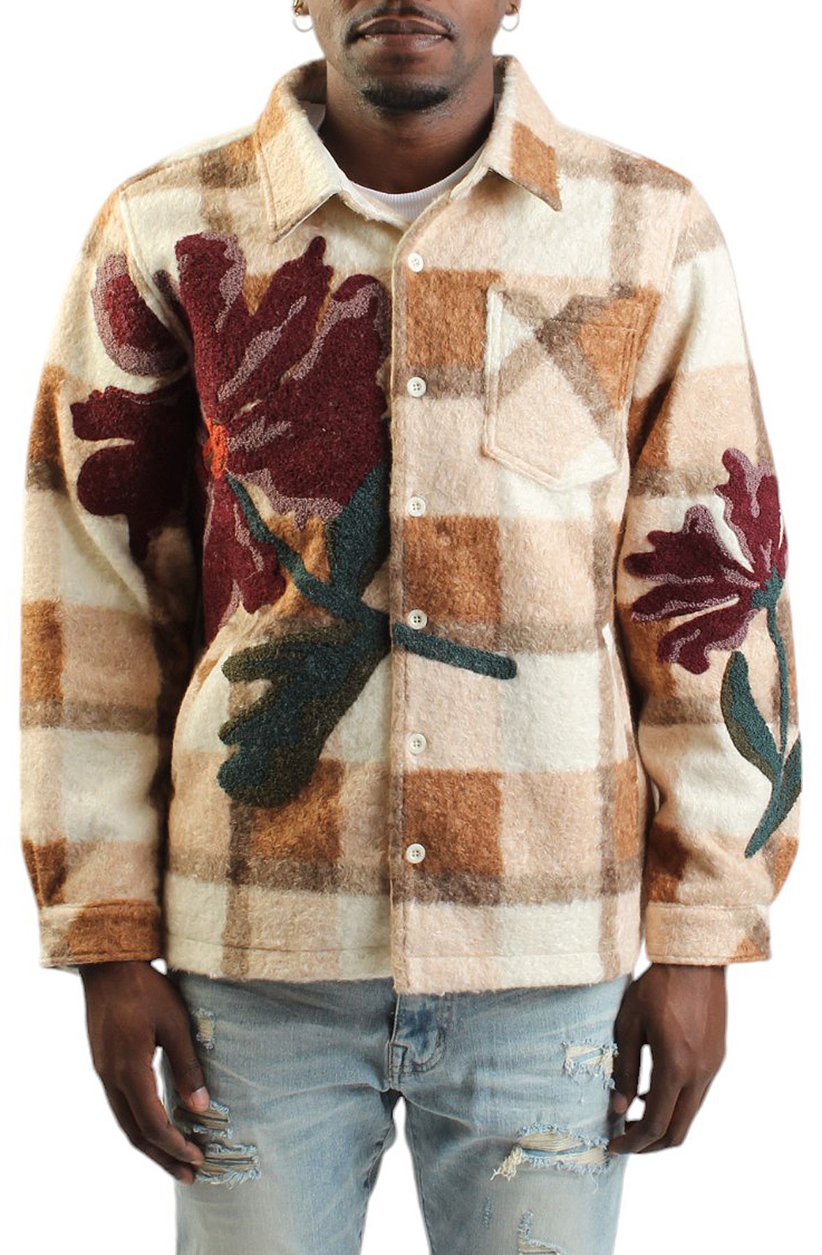 SMOKE RISE Oversized Flannel Shirt EH24776 - Shiekh