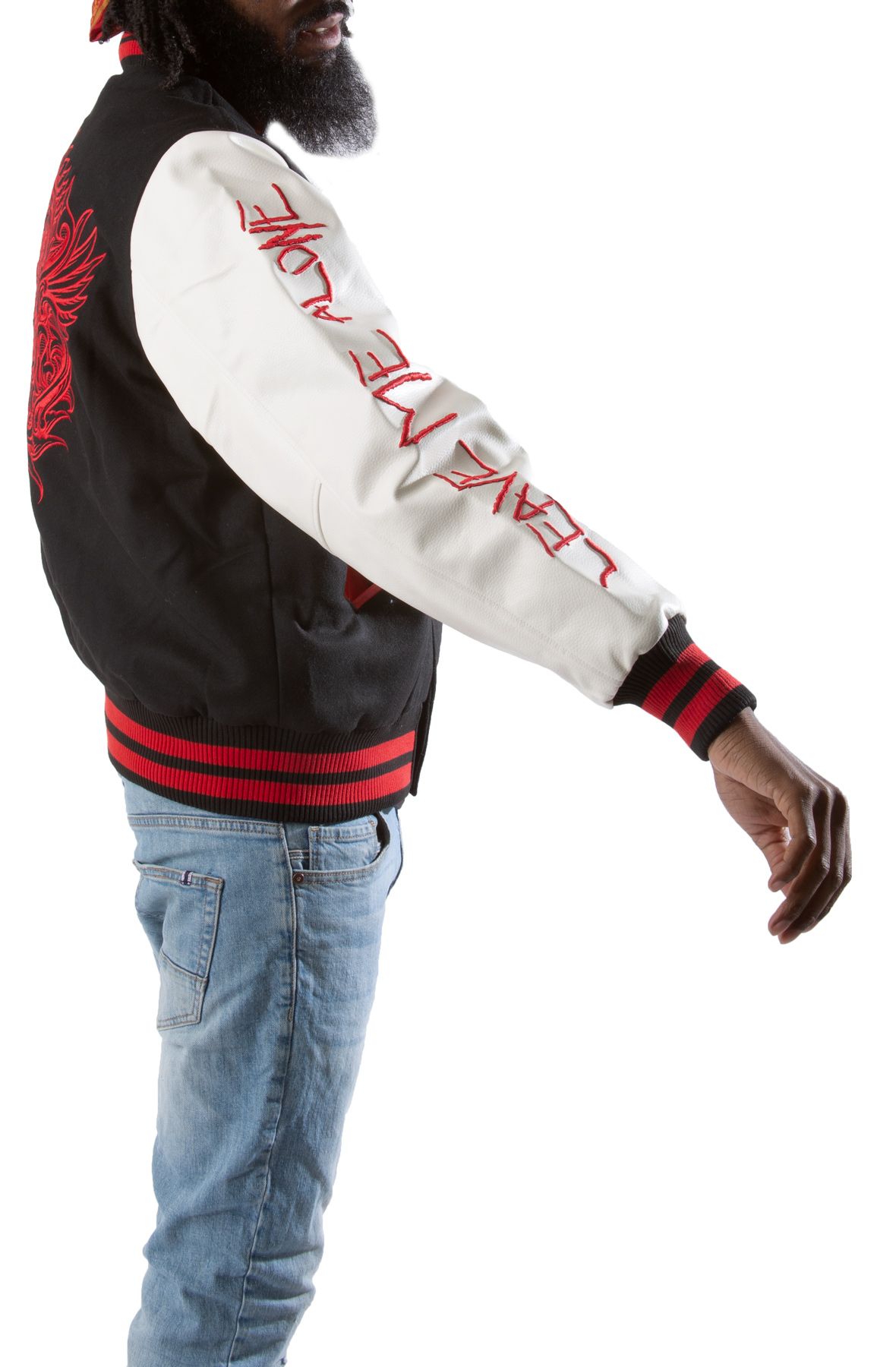 SMOKE RISE Oni Demon Varsity Jacket WW21783-BLK - Shiekh