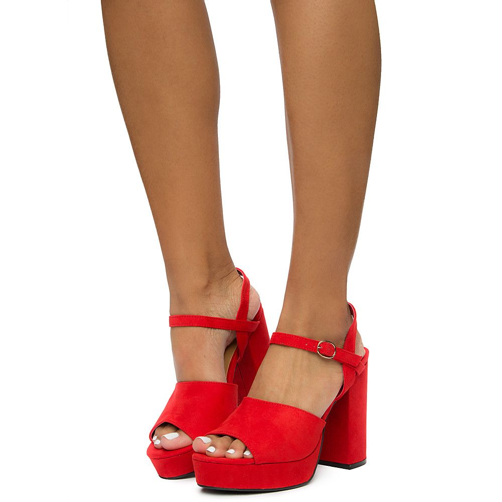 BAMBOO Women's Current-05 Platform Heels JPM CURRENT-05S REDFS - Shiekh