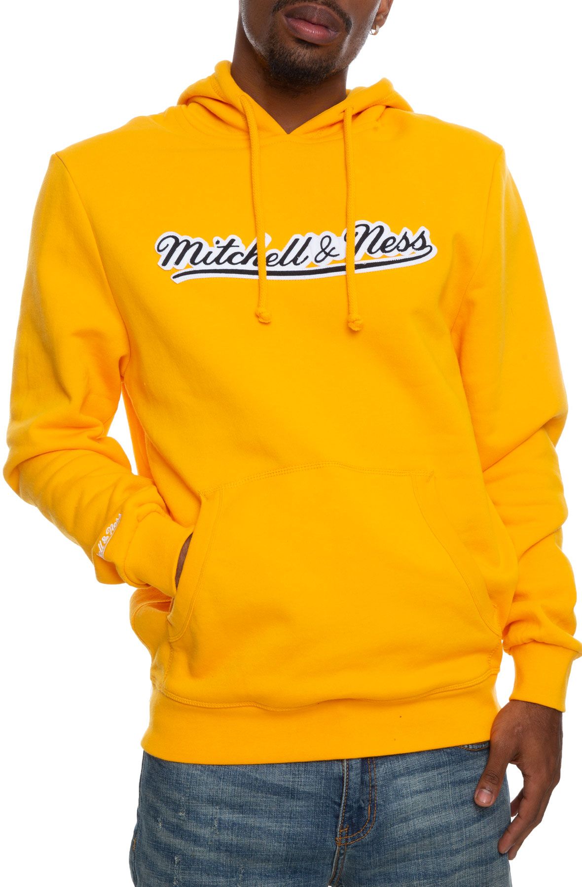 MITCHELL AND NESS Branded Script Hoodie BMPHBW19155-MNNGOLD - Shiekh