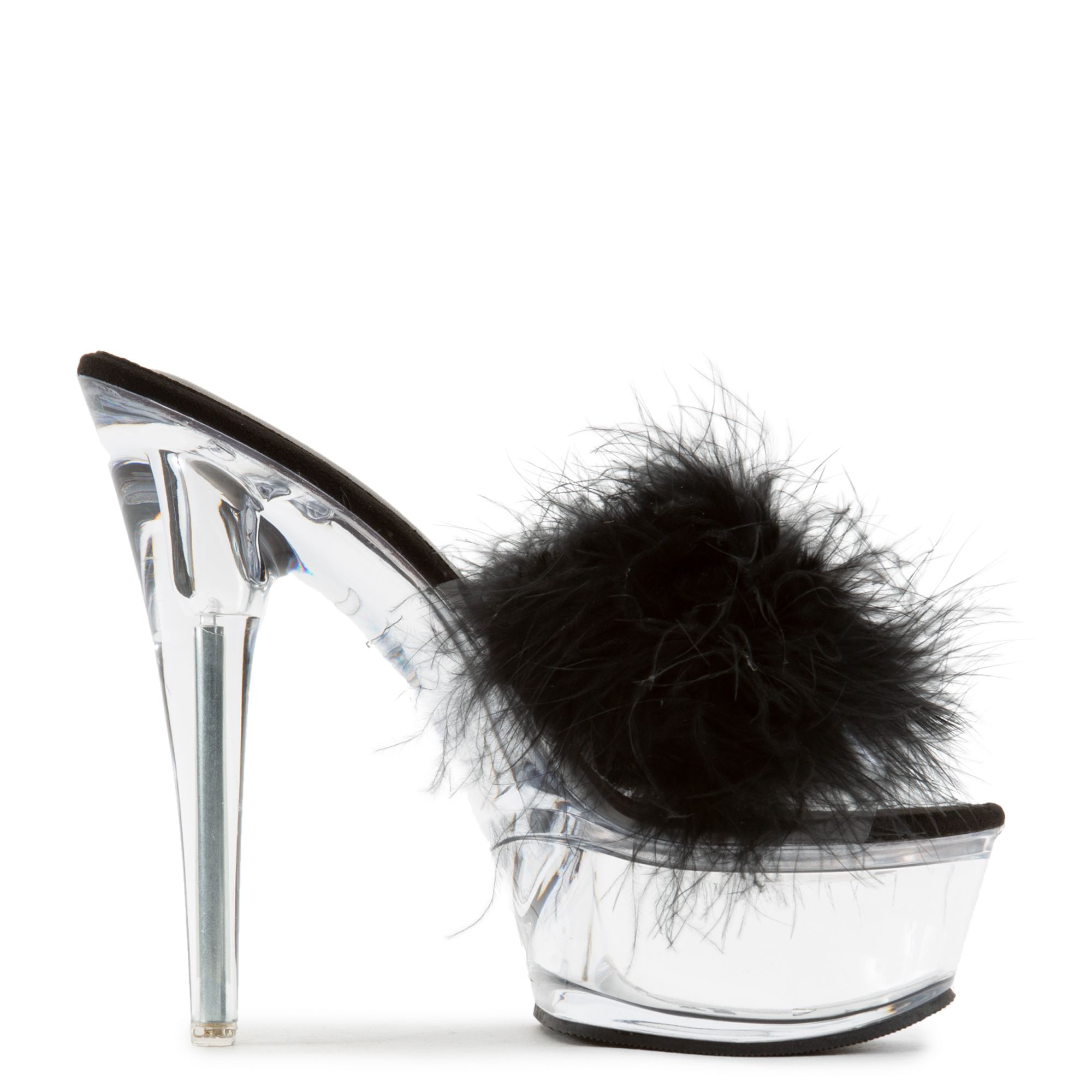 LILIANA Mafia-2 All Clear Platform Heels MAFIA-2-BLK - Shiekh