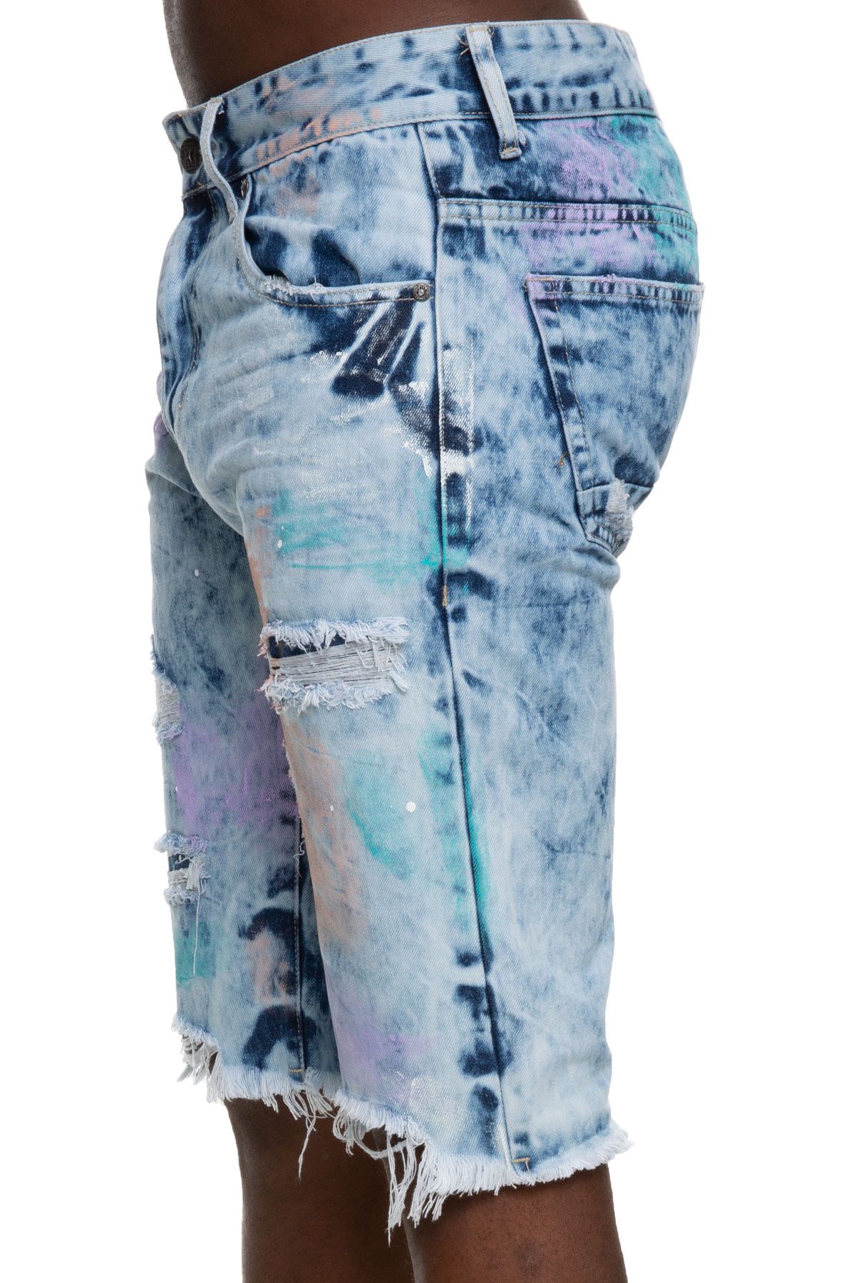 FBRK Span Paint Splatter Shorts JS9246H PB - Shiekh
