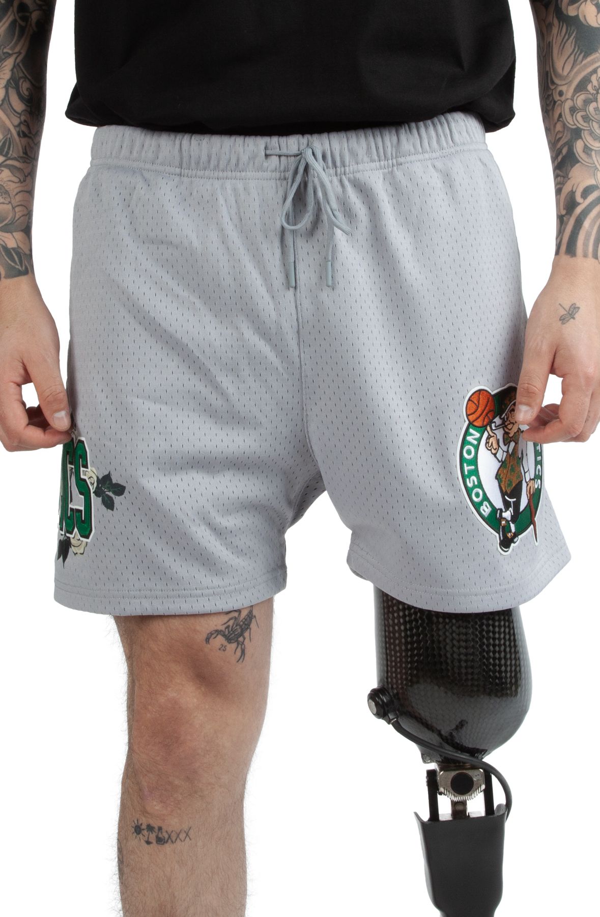 PRO STANDARD Boston Celtics Roses Mesh Logo Shorts BBC357122-GRY - Shiekh
