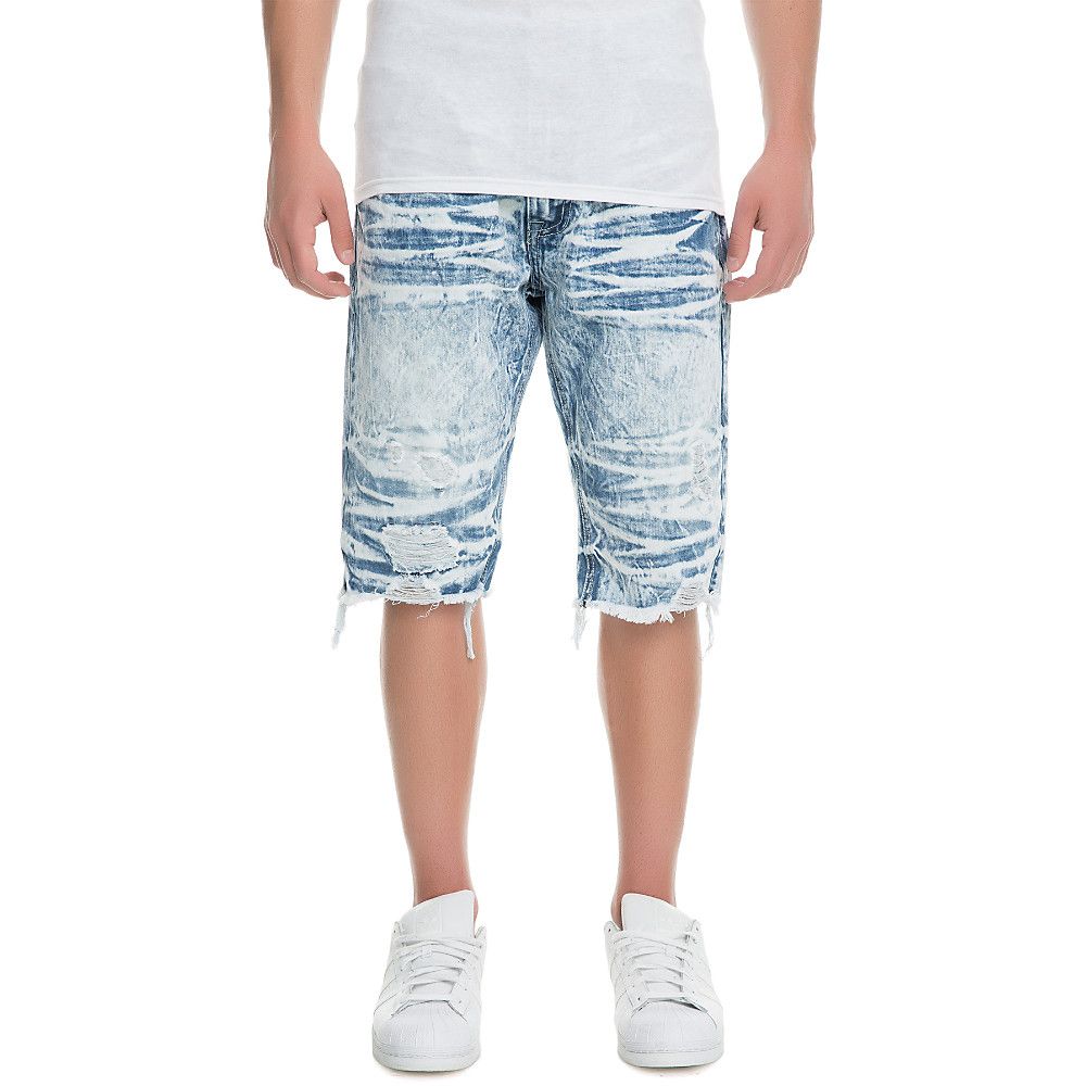 FBRK Men's Denim Rip Shorts JS 7141 GB - Shiekh