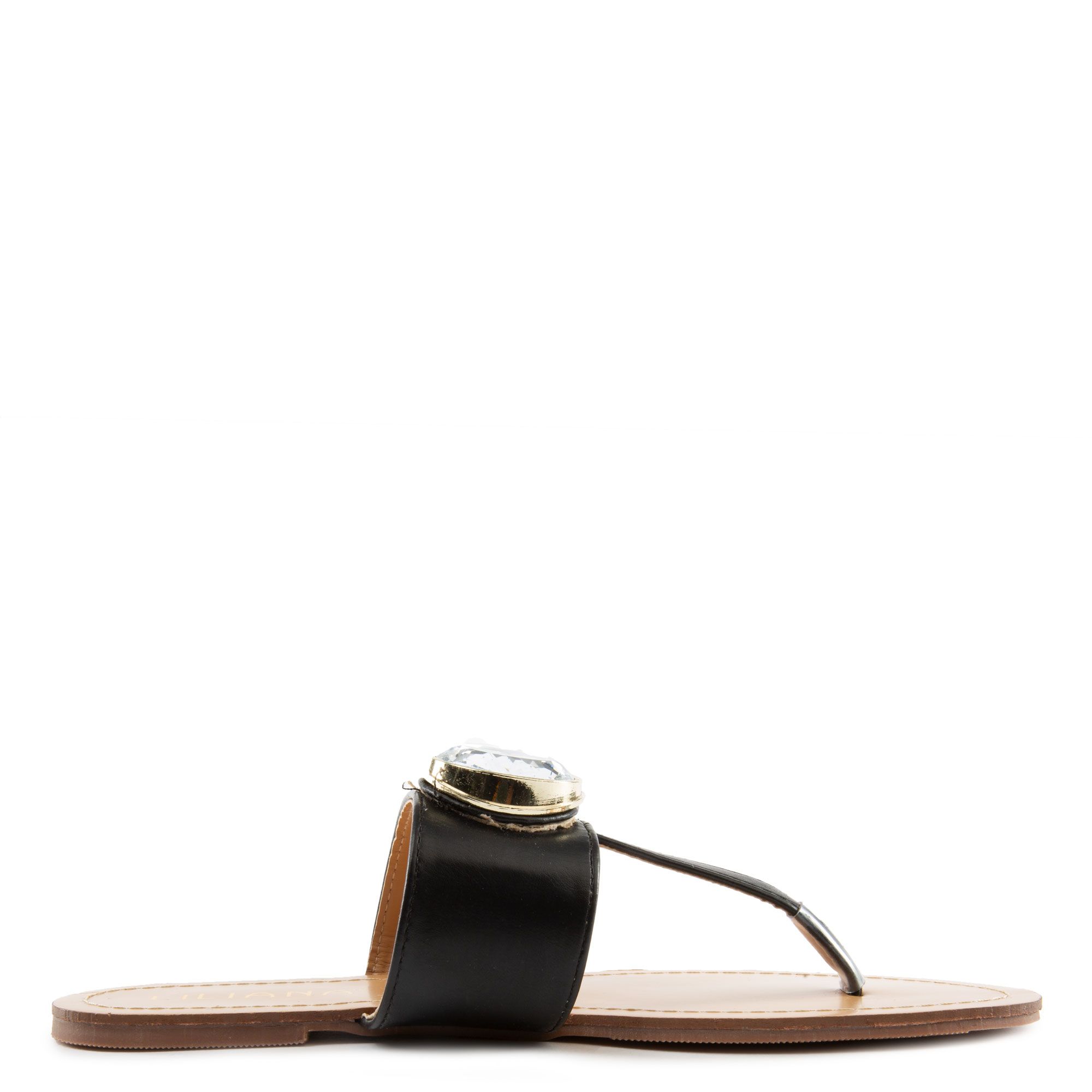 LILIANA Papi-1 Flat Sandals PAPI-1-BLACK - Shiekh