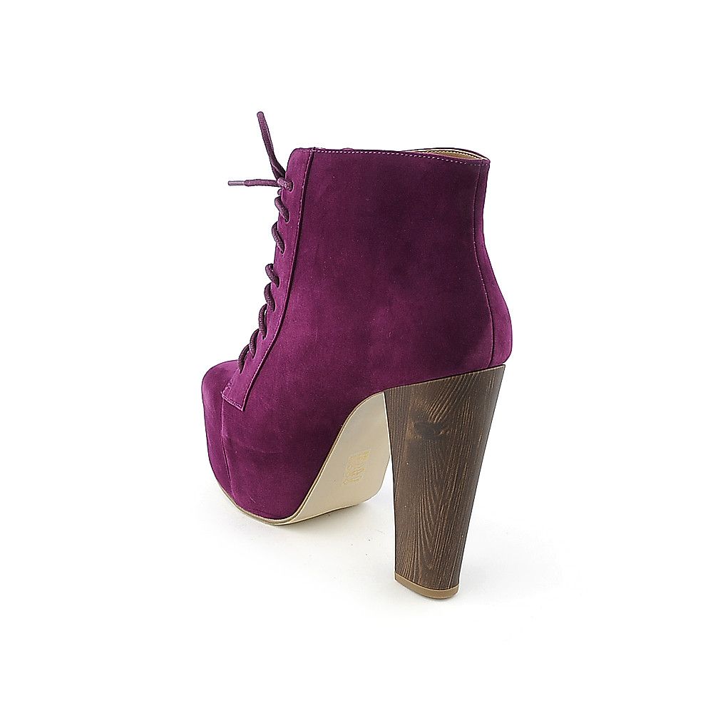 SHOE REPUBLIC Platform Ankle Bootie Silla SILLA-PLUM - Shiekh