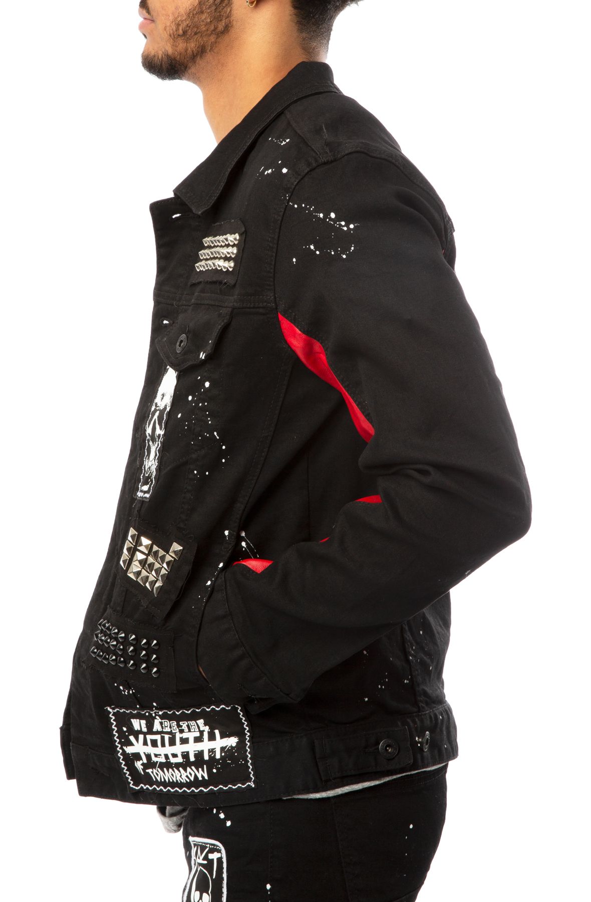 SMOKE RISE Thrash Denim Jacket JJ-20928BRED - Shiekh
