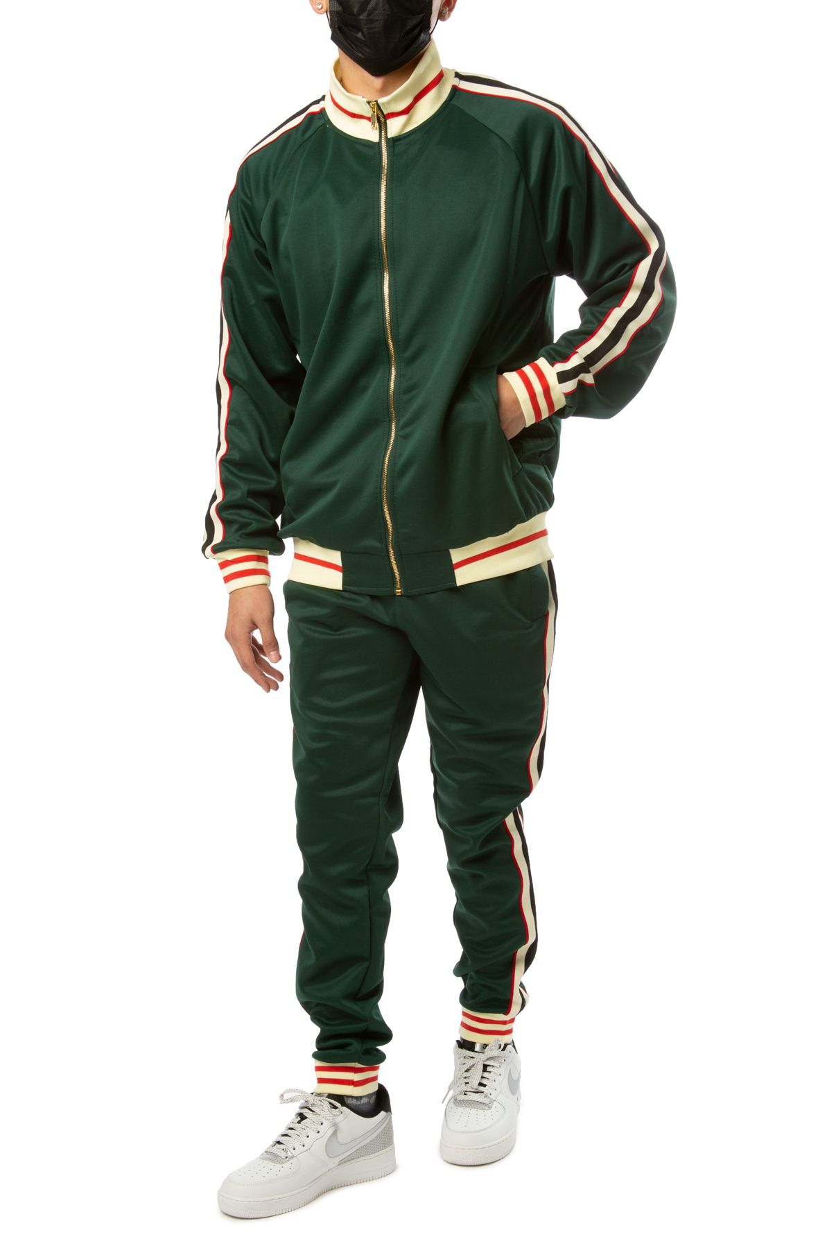 VICTORIOUS LOS ANGELES Vice City Striped Track Jacket ST575J-GRN - Shiekh