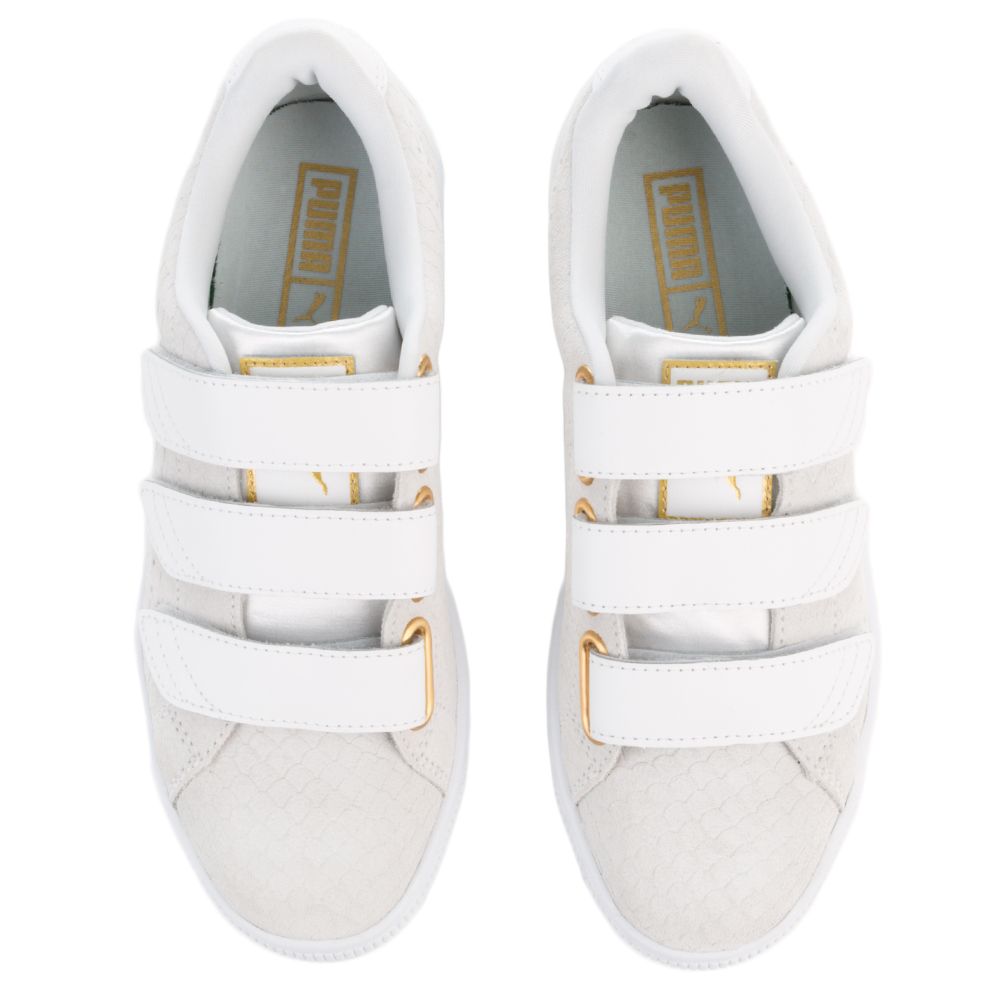 PUMA Women's Basket Strap Exoticskin White Sneaker 36270702 - Shiekh