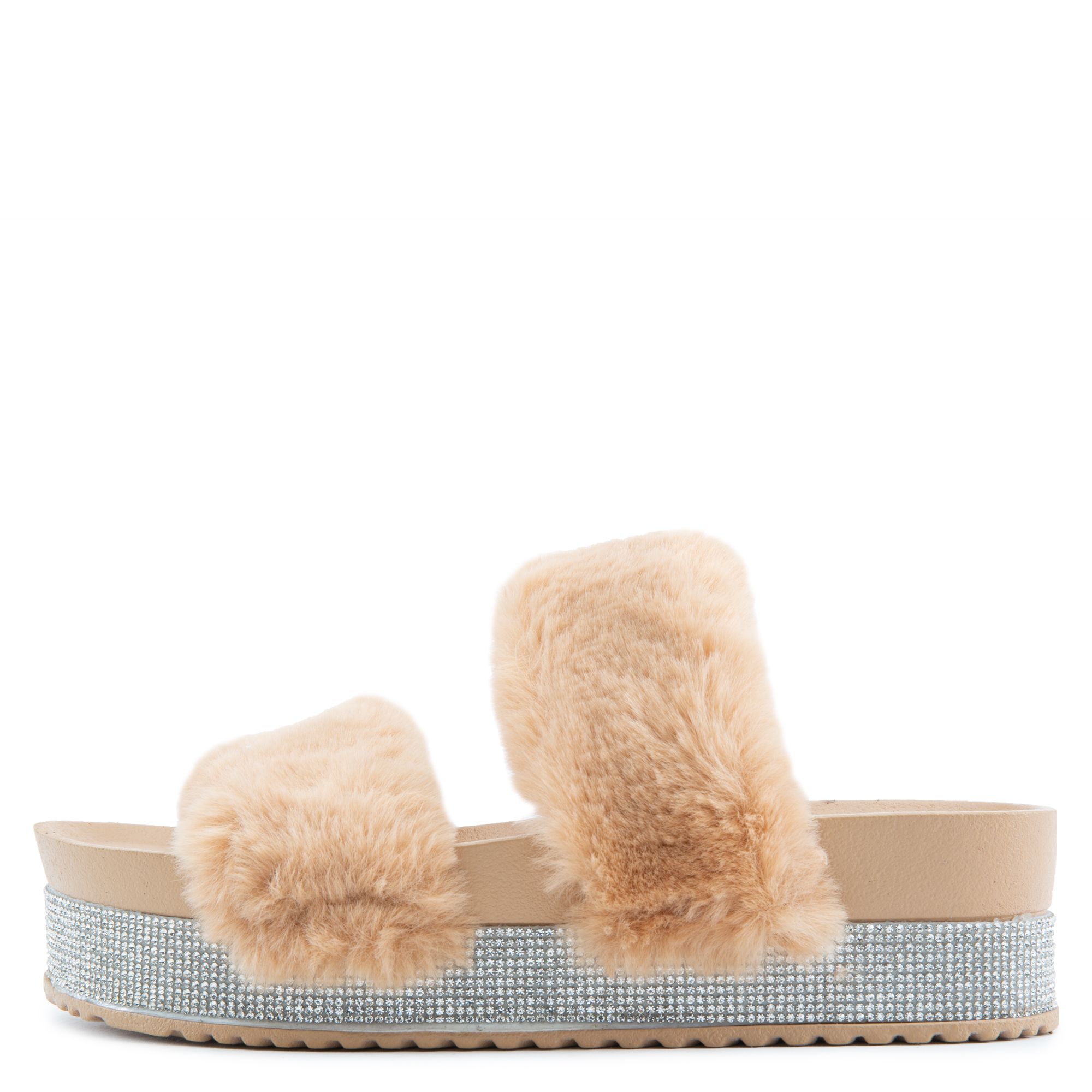 J P ORIGINAL Nighttime-03 Double Band Fur Sandals JPM NIGHTTIME-03 ...