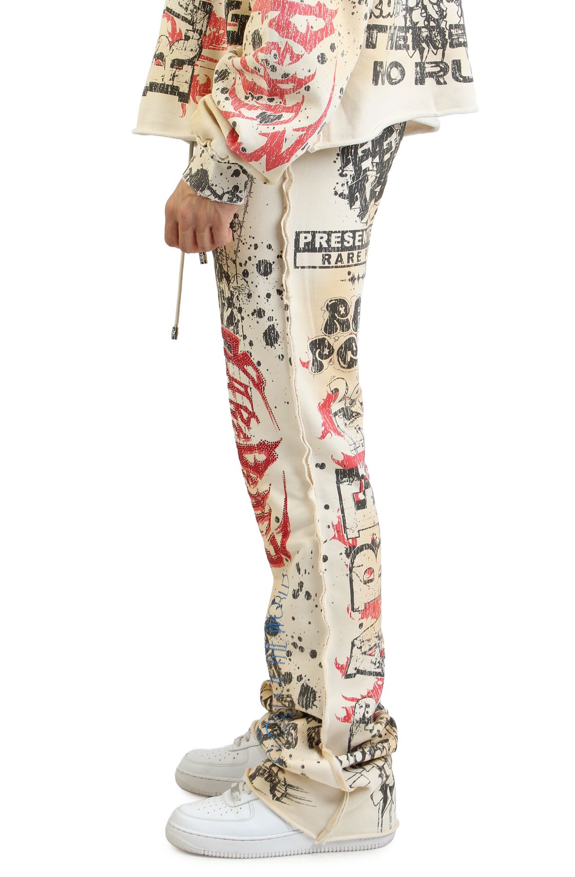 RARE PEACE Raver Bathroom Mirror Flare Pants RP5041-ECRU - Shiekh