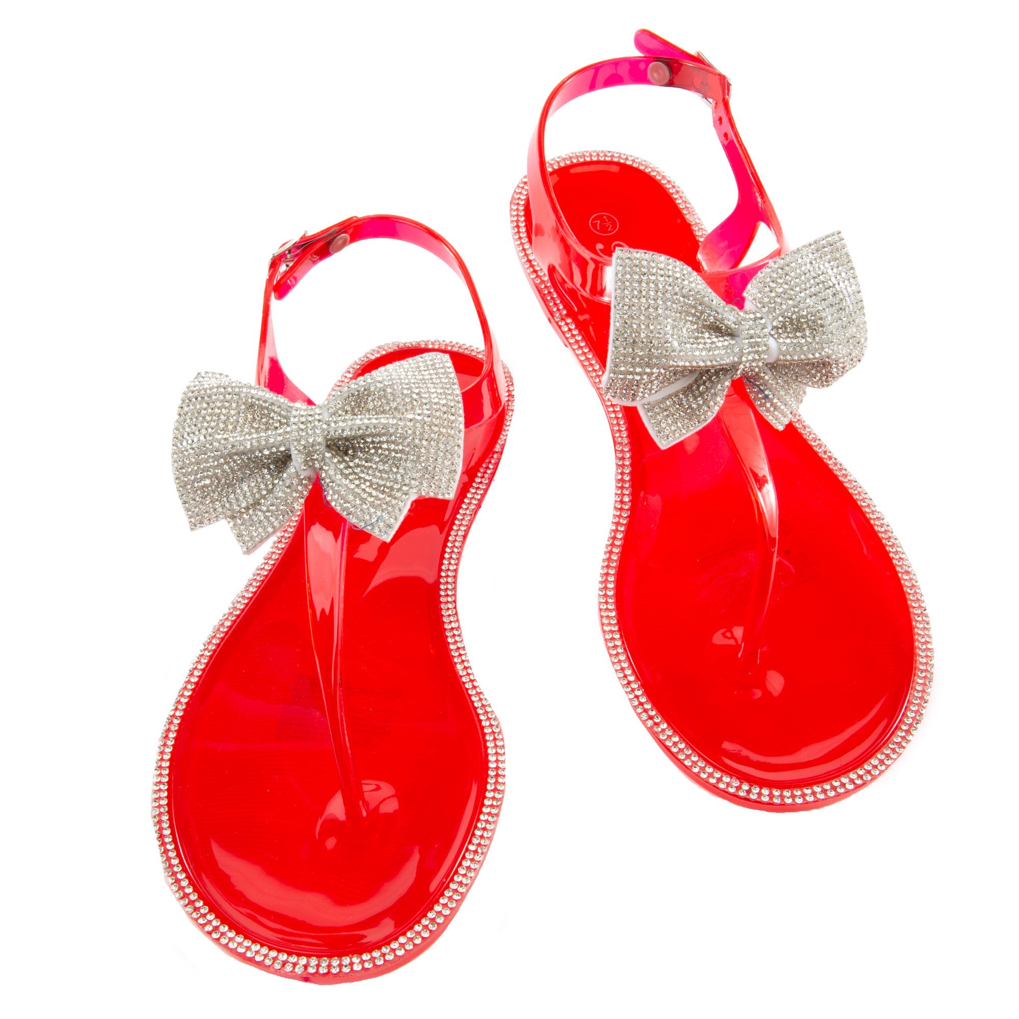 FOREVER LINK INTERNATIONAL Lucid-15 Rhinestone Bow Sandals LUCID-15 ...