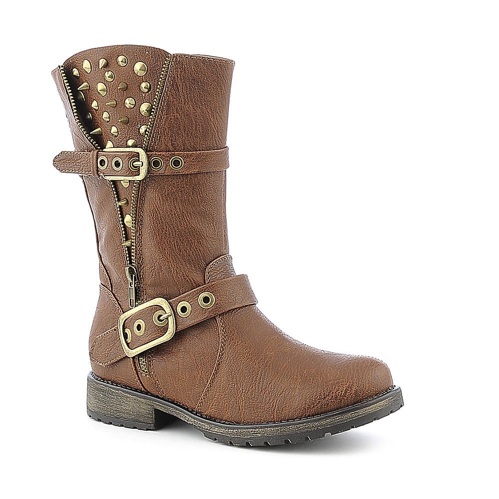 OPPO Women's Jeweled Mid-Calf Boot Rocker 17 ROCKER-17S/TAN - Shiekh
