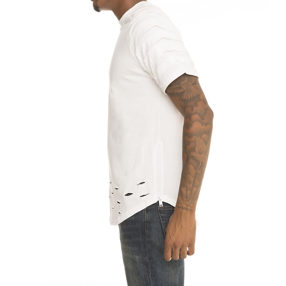 REBEL MINDS Men's Ripped and Torn Tee 62 162 WH - Shiekh