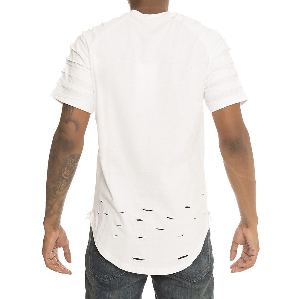 REBEL MINDS Men's Ripped and Torn Tee 62 162 WH - Shiekh
