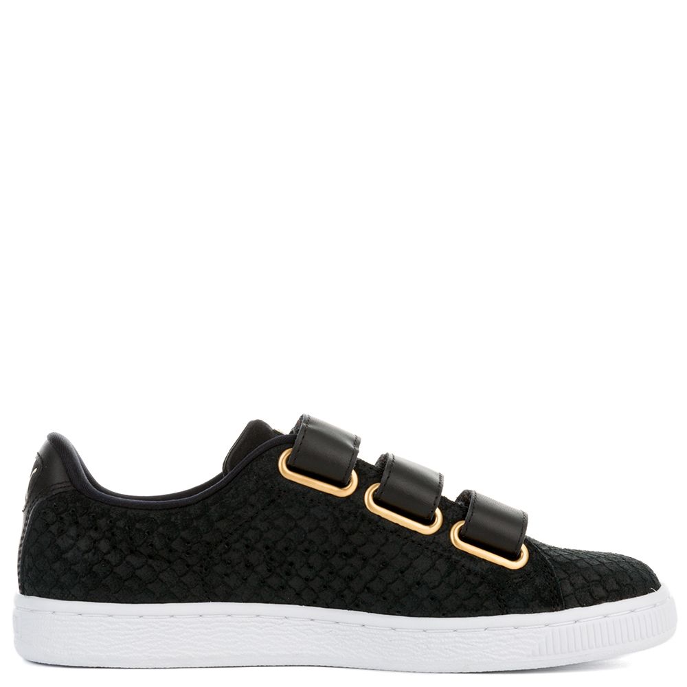 PUMA Women's Basket Strap Extoticskin Black Sneaker 36270701 - Shiekh