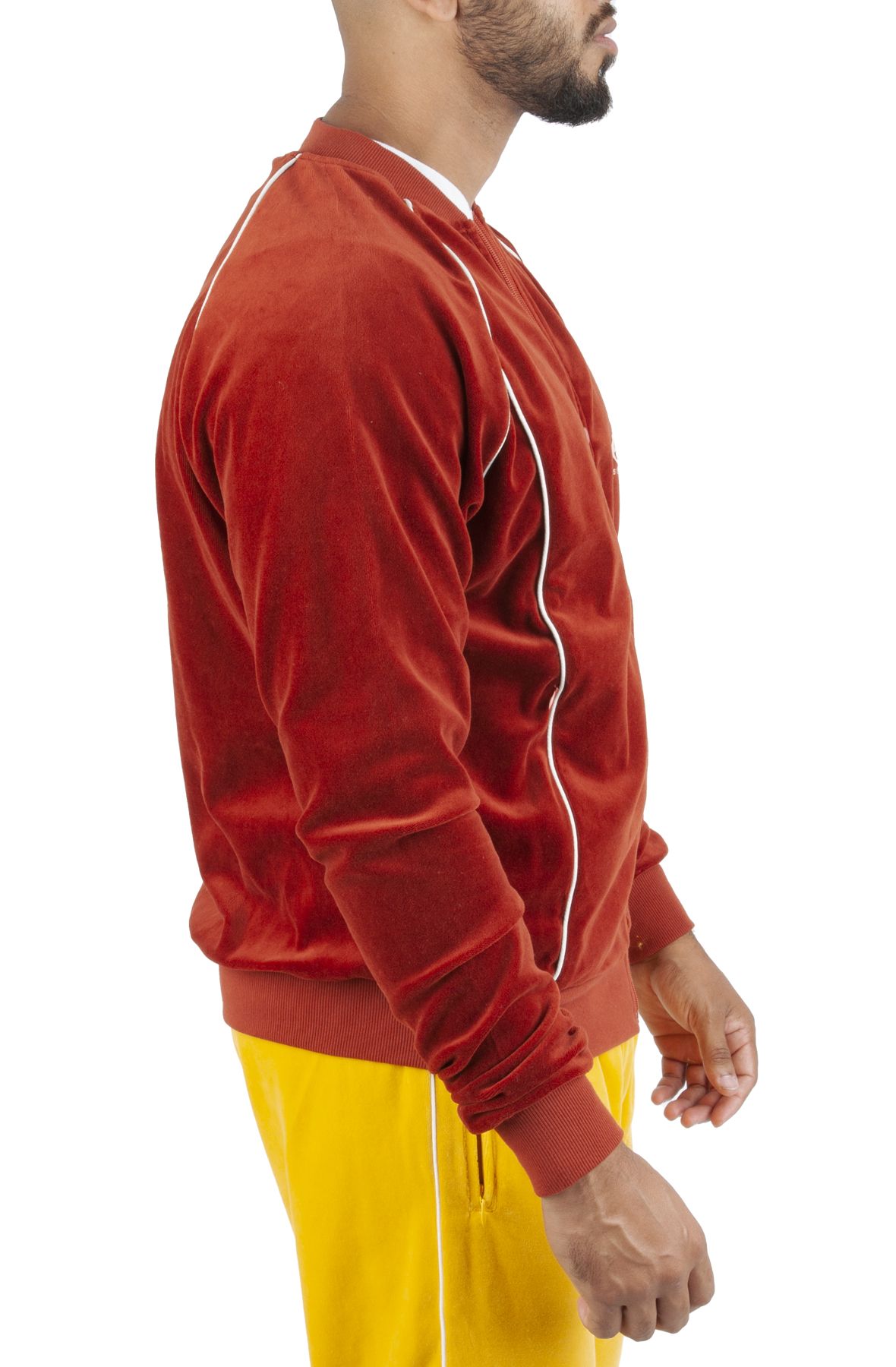 VISITOR OF EARTH Visitor Velour Zip Jacket VOEJCKT005-BURNT - Shiekh