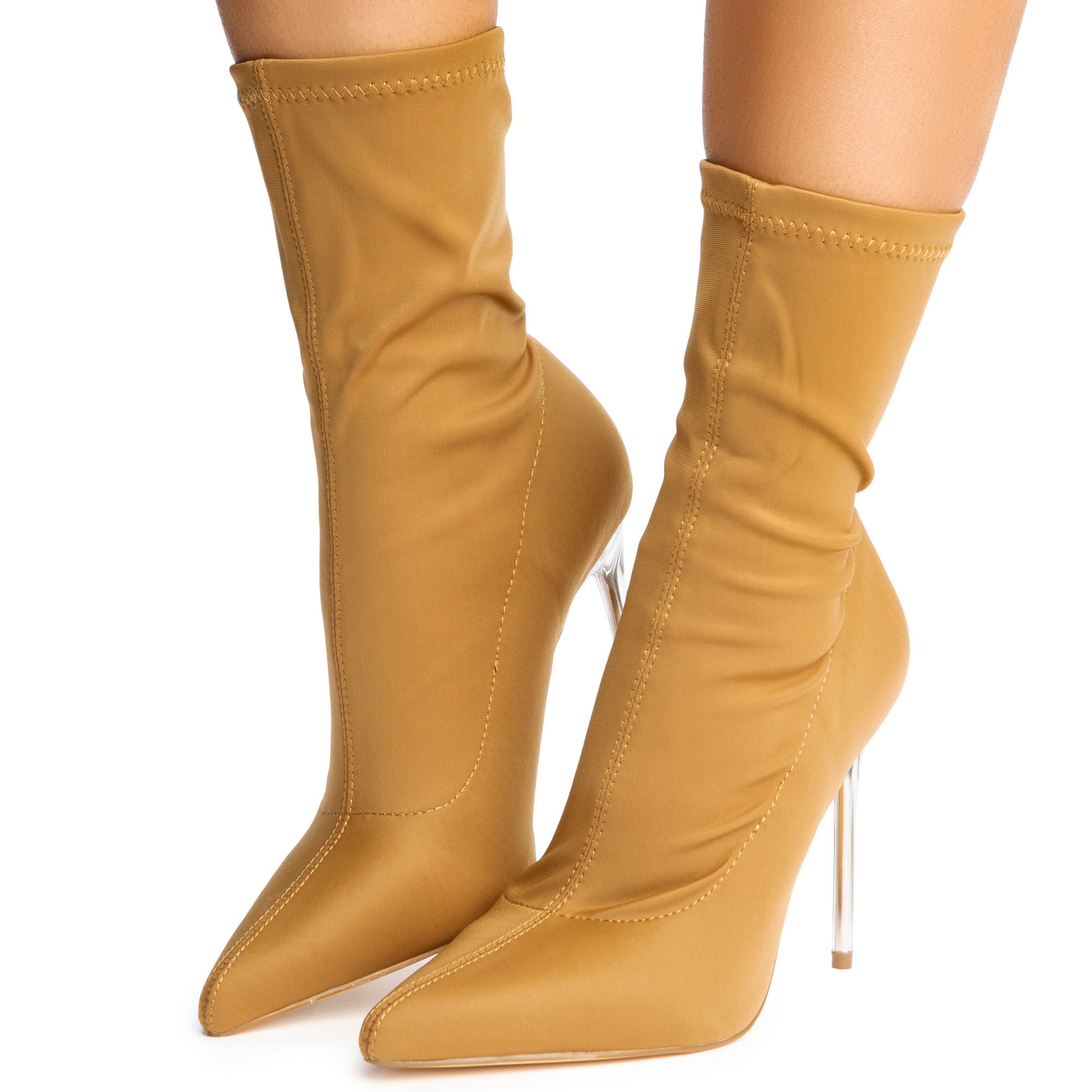 LILIANA Resha-2 Clear Heel Bootie RESHA-2-HNY - Shiekh