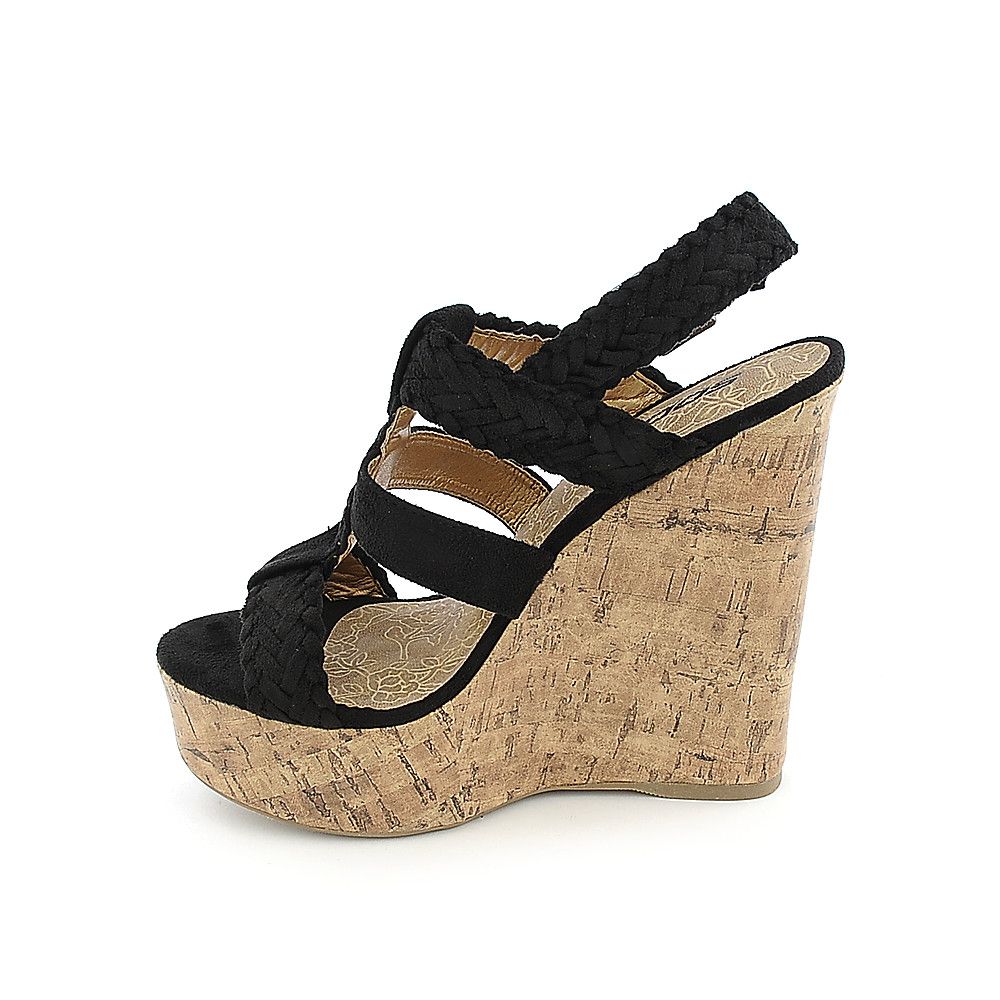 FORTUNE DYNAMICS Women's Sotto-S Wedge Sandal FD SOTTO-S/BLK - Shiekh