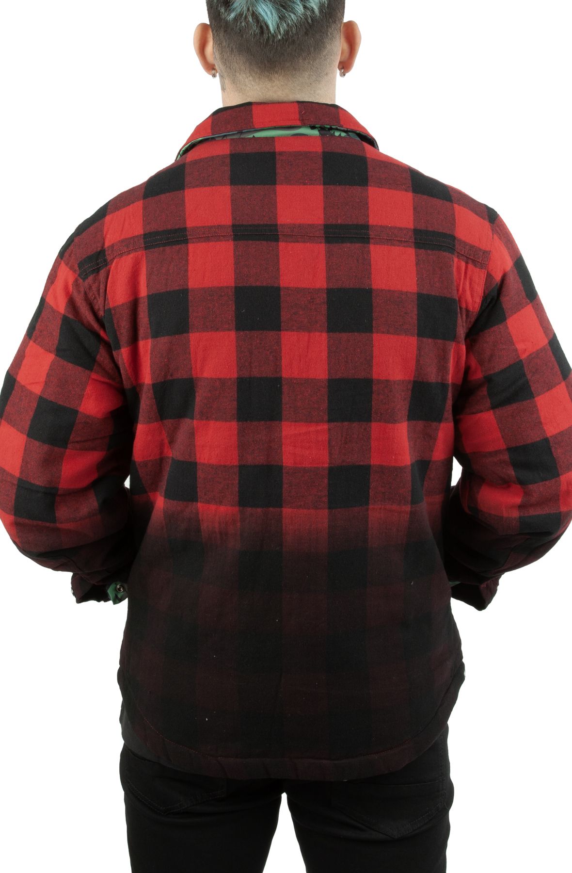 TANGO HOTEL ABSTRK Reversible Flannel Shirt Jacket THB2191KT-RED - Shiekh