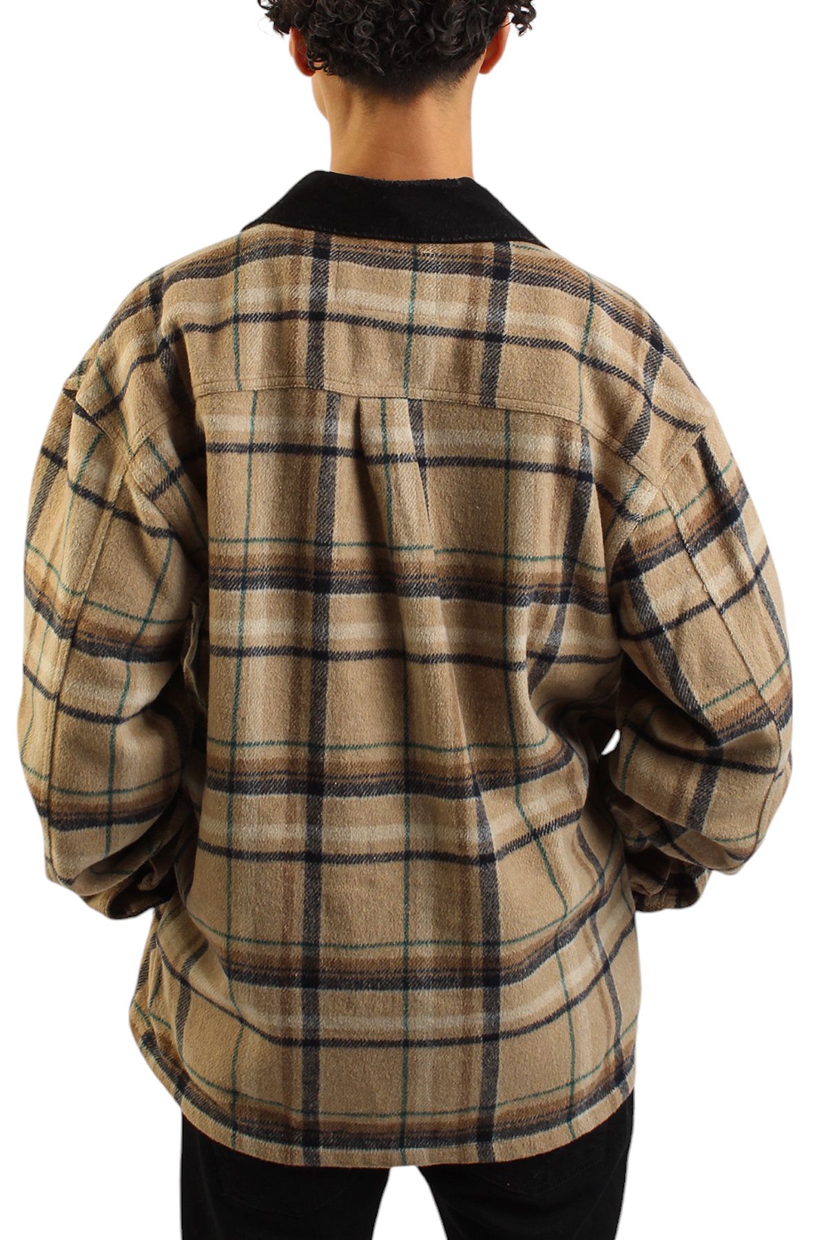 FIRST ROW Plaid Denim Combo Shacket FRJ2005SK - Shiekh
