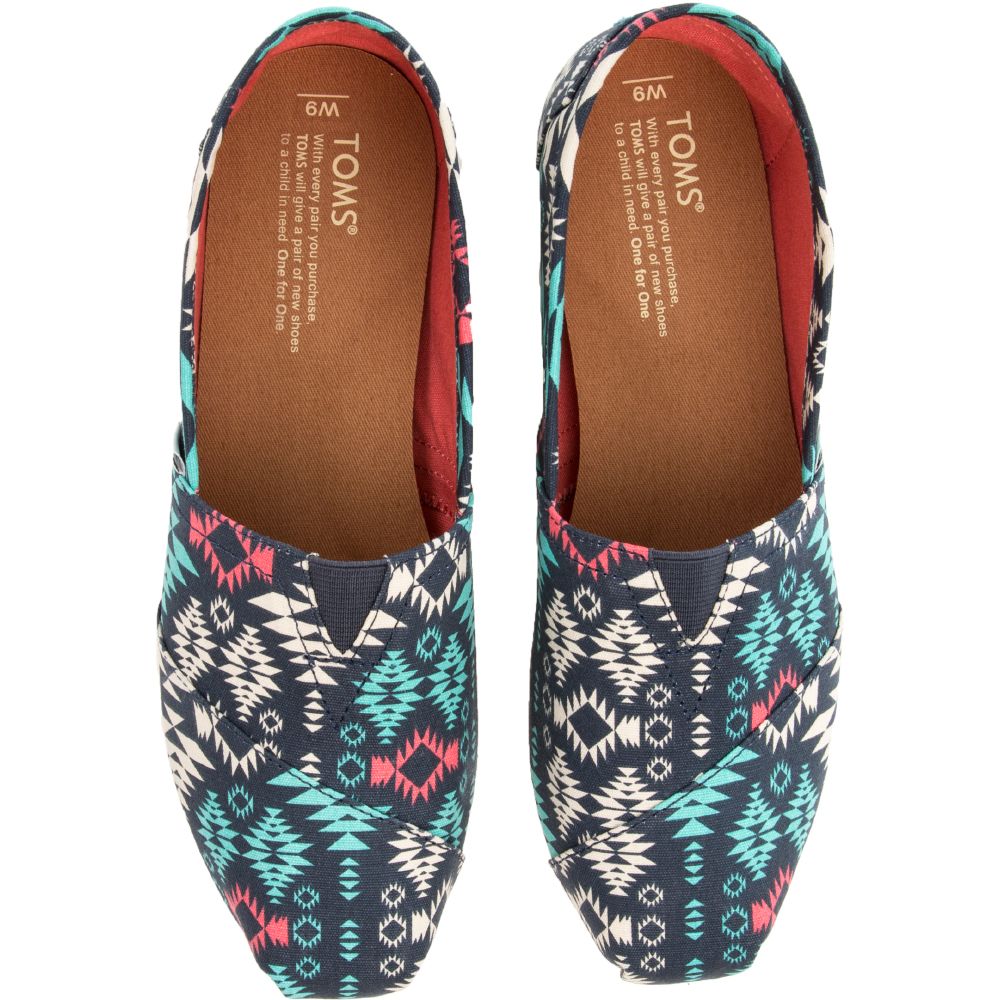 TOMS Toms Classics Multi Blanket Print Canvas Flats 10008981 - Shiekh