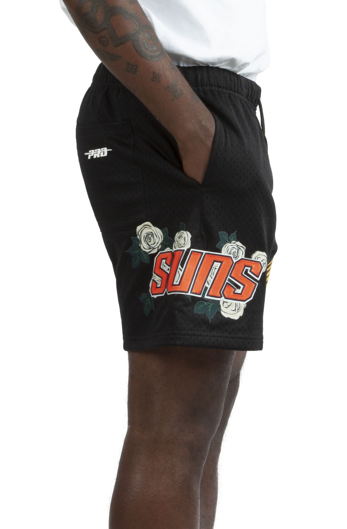 PRO STANDARD Phoenix Suns Mesh Logo Roses Shorts BPS355965-BLK - Shiekh