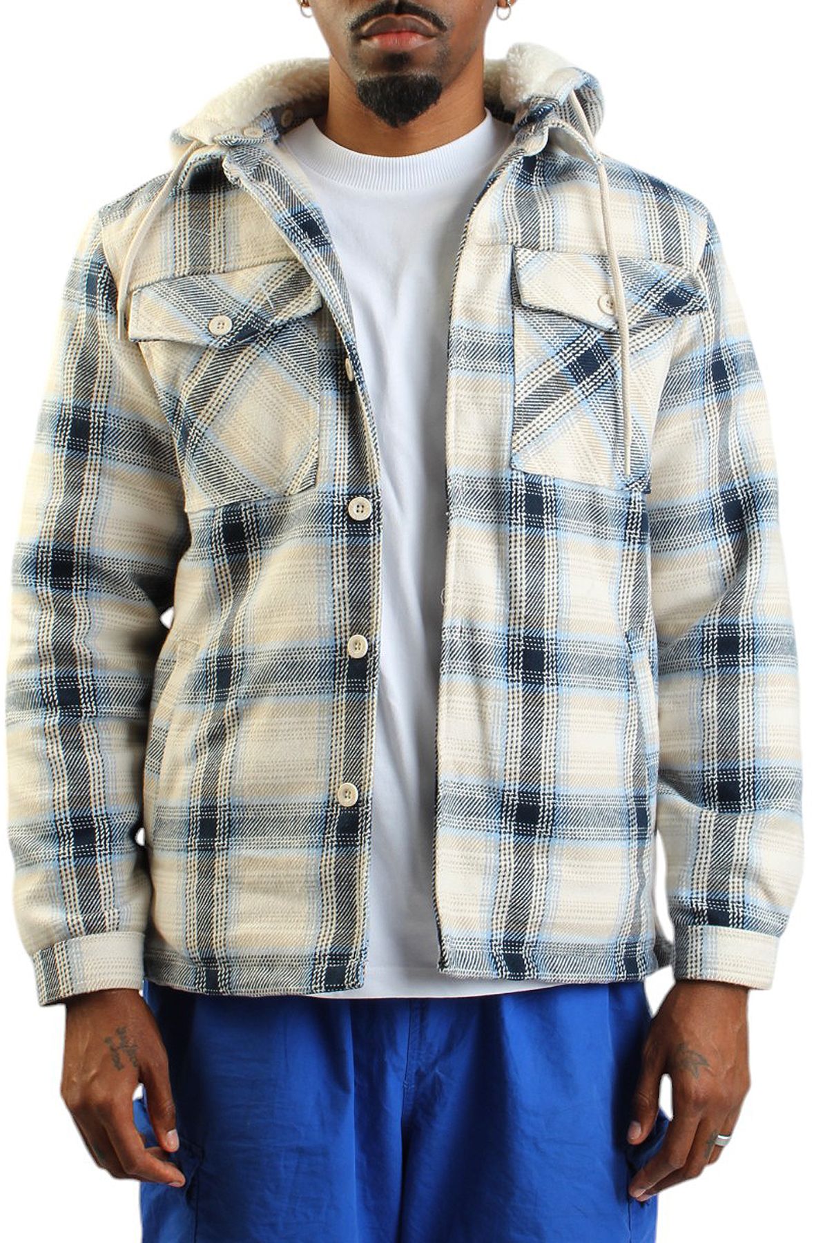 SMOKE RISE Trejo Hooded Flannel OH24686-CAS - Shiekh