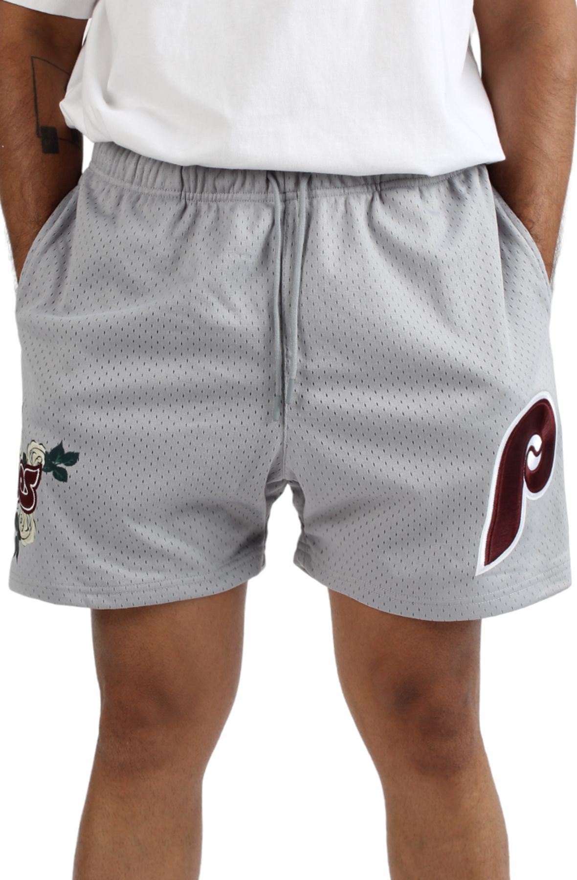 PRO STANDARD Phillies Roses Mesh Shorts LPH335642-GRY - Shiekh